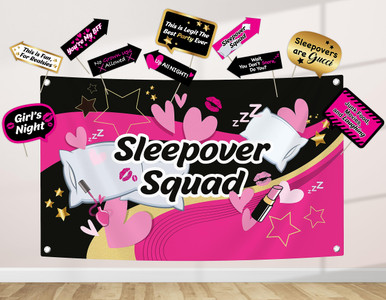Slumber Party Decoration Kit - Includes Photography Backdrop & 10 ...