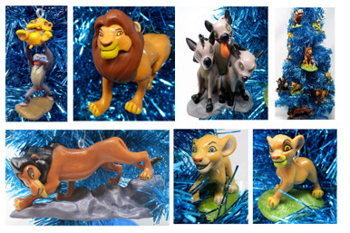 Lion King Set of 6 Holiday Christmas Ornaments with Pumbaa, Mufassa ...