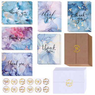 Winlyn 150 Sets Bulk Blank Thank You Cards with Envelopes Stickers ...