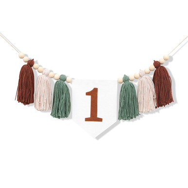 Wild One Birthday High Chair Yarn Tassel Garland Banner - Wild One ...