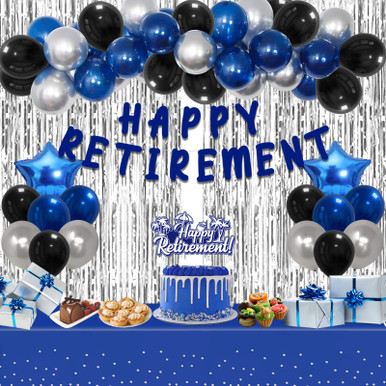 Retirement Party Decorations Men Blue Happy Retirement Decorations ...