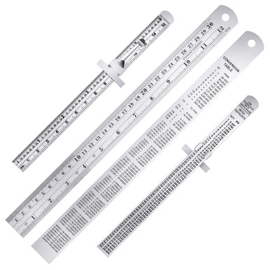Pocket Ruler 6 Inch and 12 Inch Metal Rulers with Inch and Metric ...