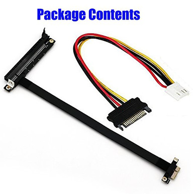 PCI-e PCI Express 1X to 16X Extension Cable with Additional Power Input ...