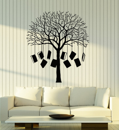 Vinyl Wall Decal Books Tree Home Library Reading Corner School Stickers ...