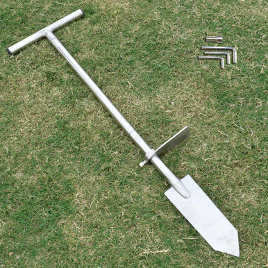 Dibble Bar with Foot Pedal, Stainless Steel Pole T-Handle Tree Planting ...