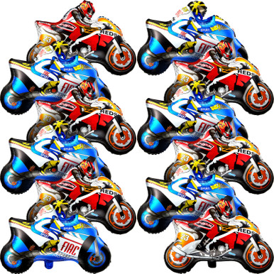 12 Pcs Dirt Bike Party Balloons Motorbike Balloons Motocross Racing ...