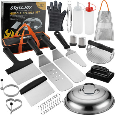 grilljoy 28-Piece Griddle Accessories Kit with Cleaning Kit for ...