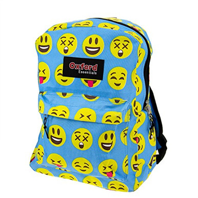 Kids Oxford Essentials Emoji 15 Backpack Emoticon Faces Bag For School ...