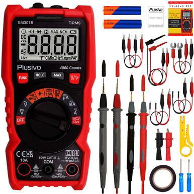Multimeter 4000 Counts Digital Multimeter TRMS Auto-Ranging AC DC ...