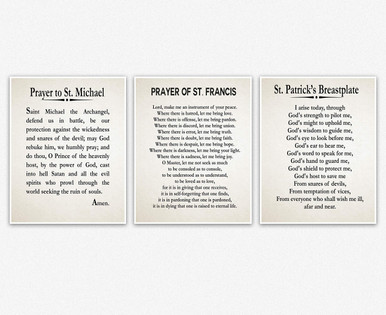 Inspirational Prayer Wall Art - Set of 3 Saint Quotes Wall Decor ...