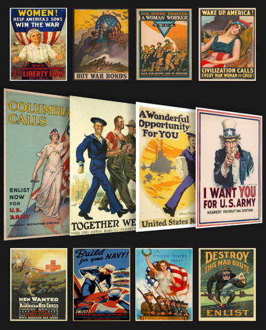 Premium Set of 12 WW1 Poster War Military History - WW1 Memorabilia ...