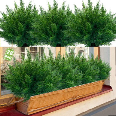JIFTOK Fake Plants Outdoor UV Resistant, 20pcs Artificial Plants Faux ...