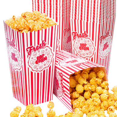 25PCS Popcorn Boxes,46 Oz Striped Popcorn Container,Open-Top Popcorn ...