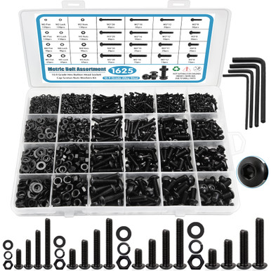 1625PCS Metric Screw Assortment Kit, Metric Bolt Assortment M2 M3 M4 M5 ...