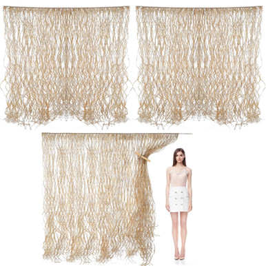 Preboun 3 Pcs Natural Raffia Door Curtain 55 x 40 Inches Luau Party ...