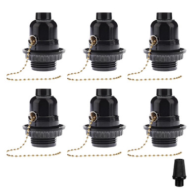 EFINEHOME 6 Pack Lamp Socket Replacement, Phenolic Medium Base Light ...