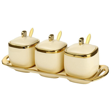 Spice Jars,Ceramic Spice Containers Kitchen Sugar Salt Condiment Jars ...