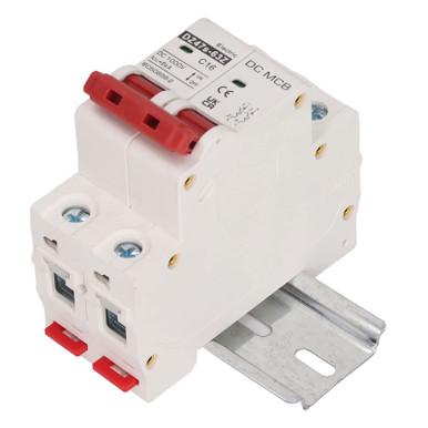 2P DC Mini Circuit Breaker with DIN Rail, 1000V 16A Overload Protection ...
