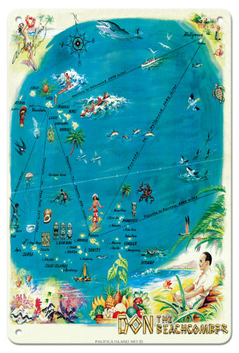 Map of The Polynesian Islands - Don The Beachcomber Tiki Bar and ...