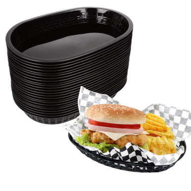 CertBuy 24 Pack Fast Food Baskets 10.5" x 7", Food Service Baskets ...