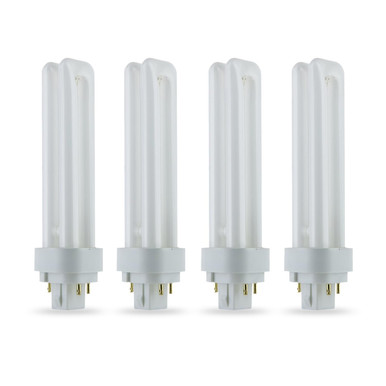 (4 Pack) 18 Watt Compact Fluorescent Light Bulb 2700K Warm White 4 Pin ...