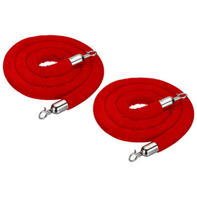 PATIKIL 5.5 Feet Dark Red Velvet Stanchion Rope, 2 Pack Crowd Control ...