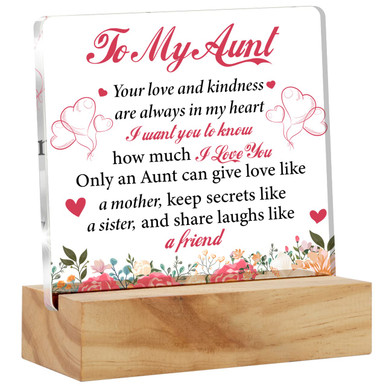 Acrylic Aunt Gift Auntie Desk Decor Present, to My Aunt I Love You ...