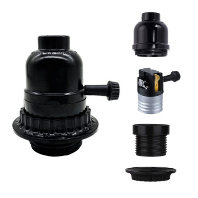 RXEAZIL UL Listed E26 Turn-Knob Lamp Socket Replacement, 3-Way Phenolic ...