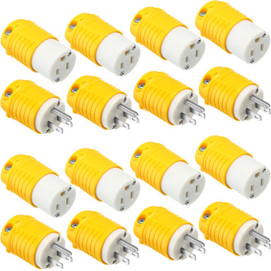8 Set Extension Cord Ends Male and Female 15A 125V 2 Pole 3 Wire Heavy ...