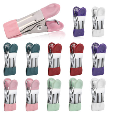Sliverdew 12 Pack Chip Bag Clips Food Clips with Vinyl Coated Ends ...