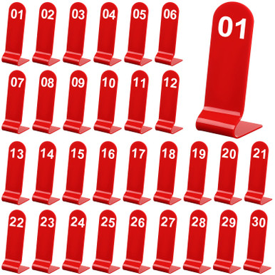 1-30 Red Table Numbers Restaurant Order Numbers Double Sided Acrylic ...