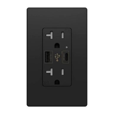 USB Type C Wall Outlet Dual High Speed Receptacle 20 Amp, Smart 4.8A ...
