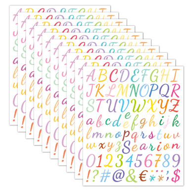Vinyl Letters Stickers, 10 Sheets Self Adhesive Vinyl Letters Numbers ...