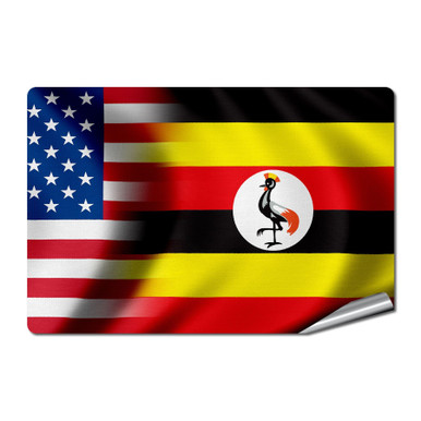 5" x 7" Decal/Sticker/Skin with Flag of Uganda - Waves w USA Flag - UV ...