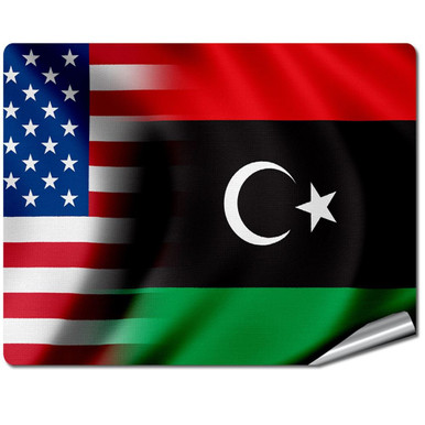 8" x 10" Decal/Sticker/Skin with Flag of Libya - Waves w USA Flag - UV ...