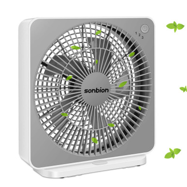 SONBION Small Window Fan, 10 Inch Box Fan, Quiet Electric Fan with ...
