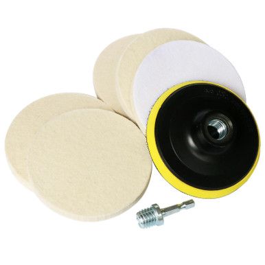 Hiqalty 4 Inch Wool Felt Polishing Pad Buffing Wheel Kit for Drill,Fine ...