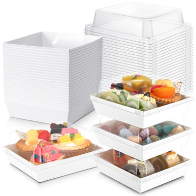 Roshtia 24 Set Charcuterie Boxes with Clear Lids 5.3'' Oil Proof ...