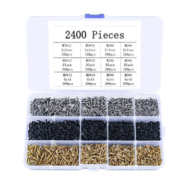 2400 Pcs M2 Small Screws Set, Flat Head Phillips Wood Screws, Tiny ...