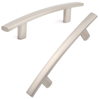 KOOFIZO Solid Curved Bar Cabinet Pull - Brushed Nickel Furniture Arch ...