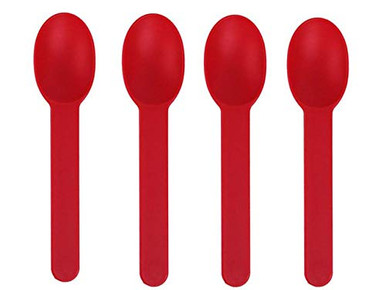 Worlds Disposable Red Eco-Friendly Plastic Spoons Frozen Yogurt Ice ...