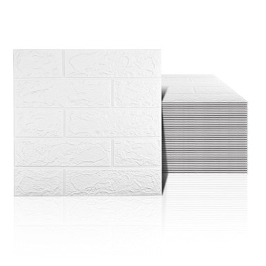 Sodeno 40 PCS White 3D Wall Panels, 58 sq.feet Coverage, Printable ...