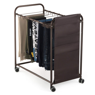 Rolling Pants Trolley Pants Hangers Pants Rack with 20 Hangers Closet ...