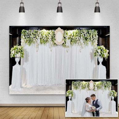 Yeele 8x6ft Wedding Ceremony Backdrop for Photography White Curtain ...