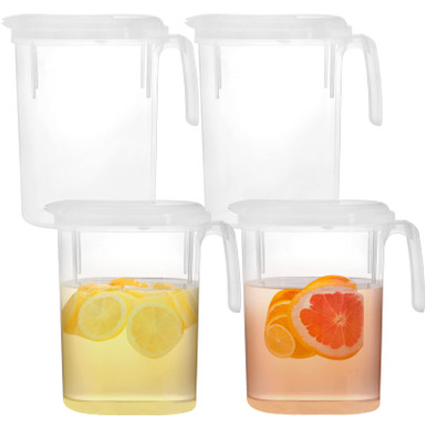 ZENFUN Set of 4 Plastic Water Pitchers with Spout, 60 OZ/1.8 Quart ...