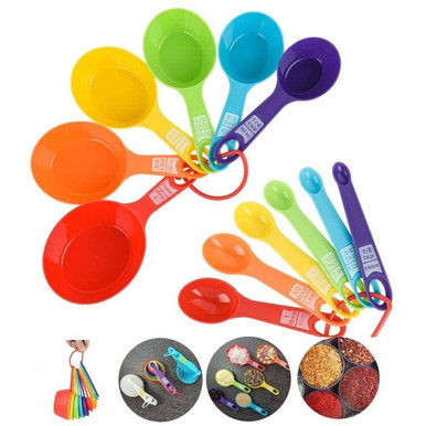 Measuring Cups and Spoons, Plastic Measuring Cups and Spoons Set of 12: ...