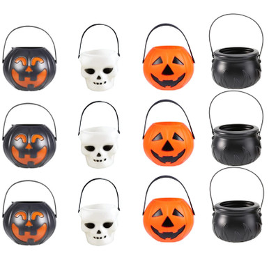Mini Halloween Pumpkin Candy Buckets,12 Pcs Lightweight Children Trick ...
