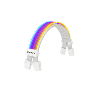 Sirlyr RGB PSU Cables,Full White ARGB GPU Power Supply Cable 2 * 8(6+2 ...