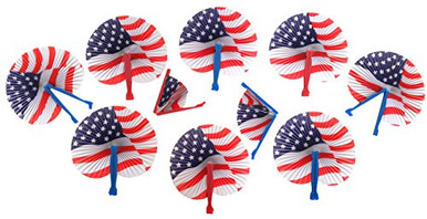 'Playscene' Patriotic Foldable Paper Fans, Red White and Blue Foldable ...