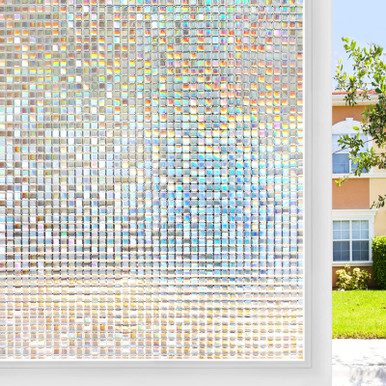 rabbitgoo Window Privacy Film Stained Glass Window Film Mosaic Static ...